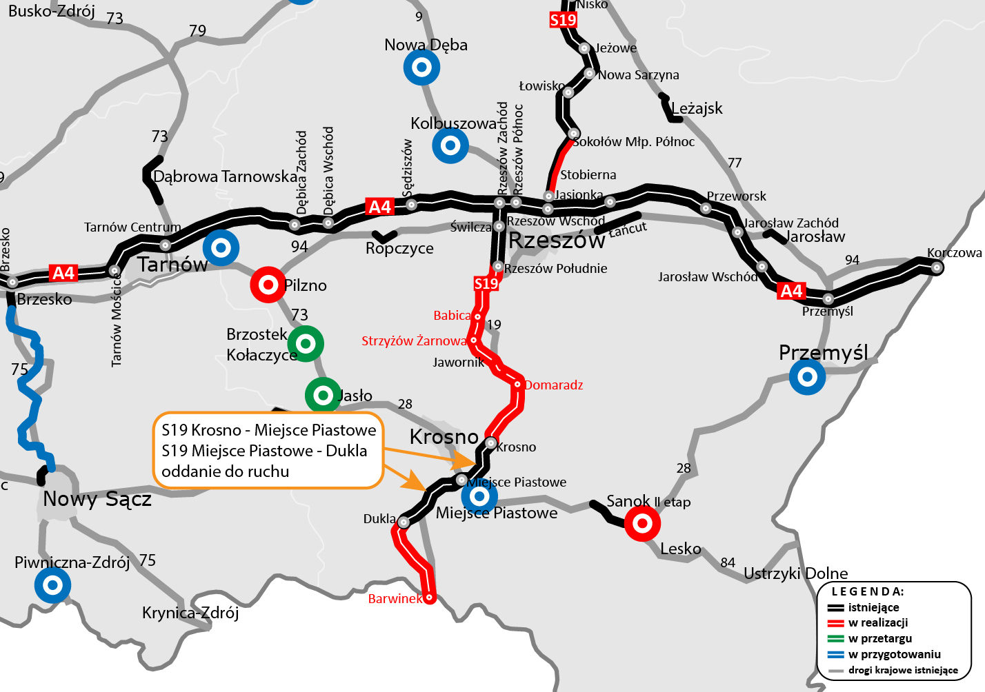 Koniec korków w Miejscu Piastowym. Otwarto nowe odcinki S19 | toRzeszow.pl